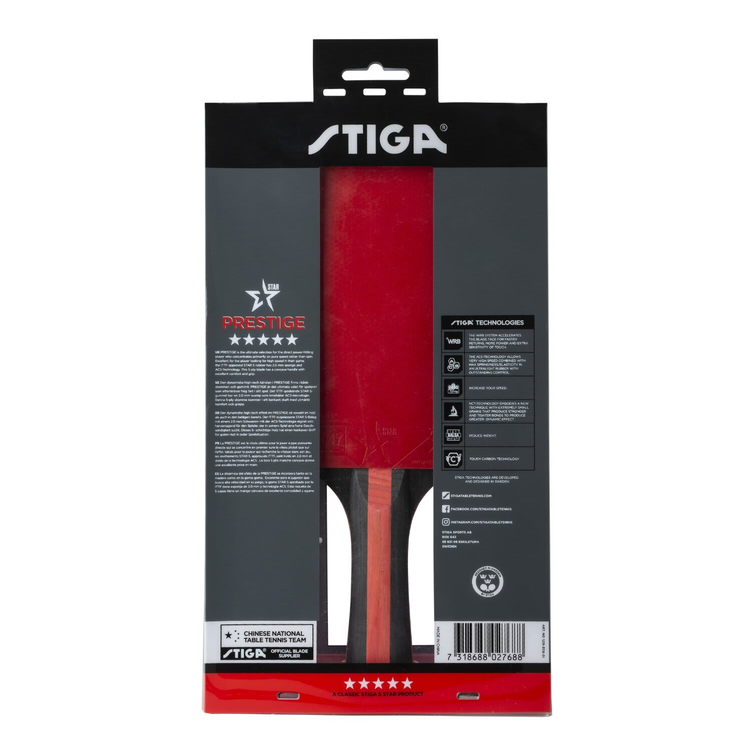 Stiga Prestige 5 Star Table Tennis Bat | Sportsmans Warehouse