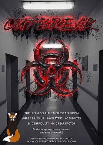 Outbreak Escape Room | Clever Fox Escape Rooms - Menifee Cherry Hills
