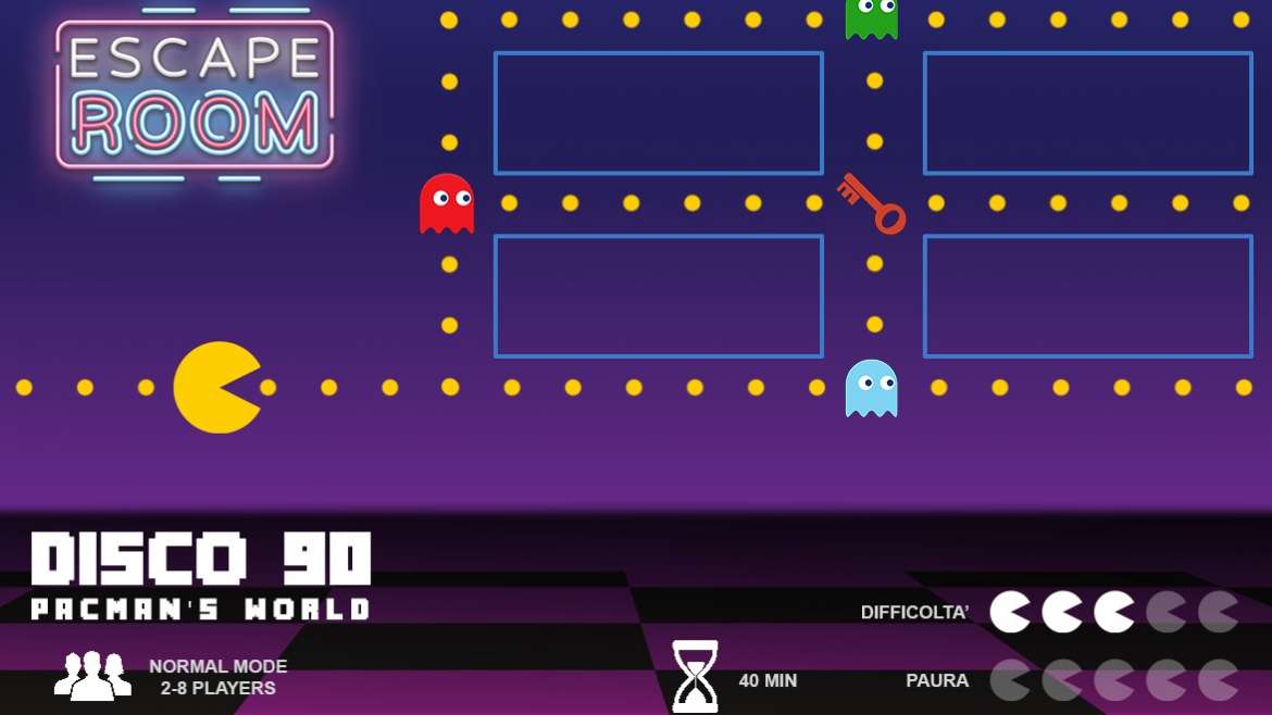 Disco 90 – Pacman’s World Escape Room | Adventure Rooms Ancona