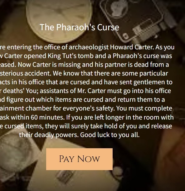 The Pharaoh's Curse Escape Room | Survive the Escape Room