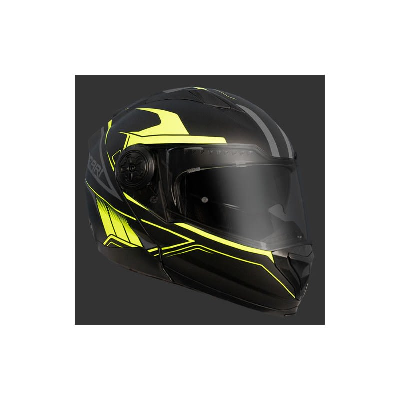RXT 909 Flip-Up Helmet Matt Black/Fluro Yellow * Motorcycles R Us