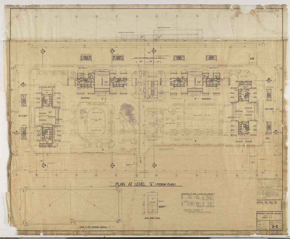Level four floor plan (podium plan), Shatin Centre (1977–1981), Hong ...