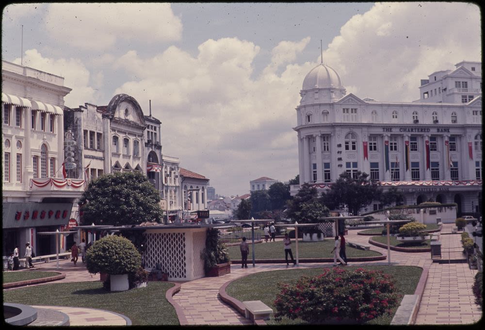 Slides, United Overseas Bank (UOB) headquarters building (1971–1974 ...