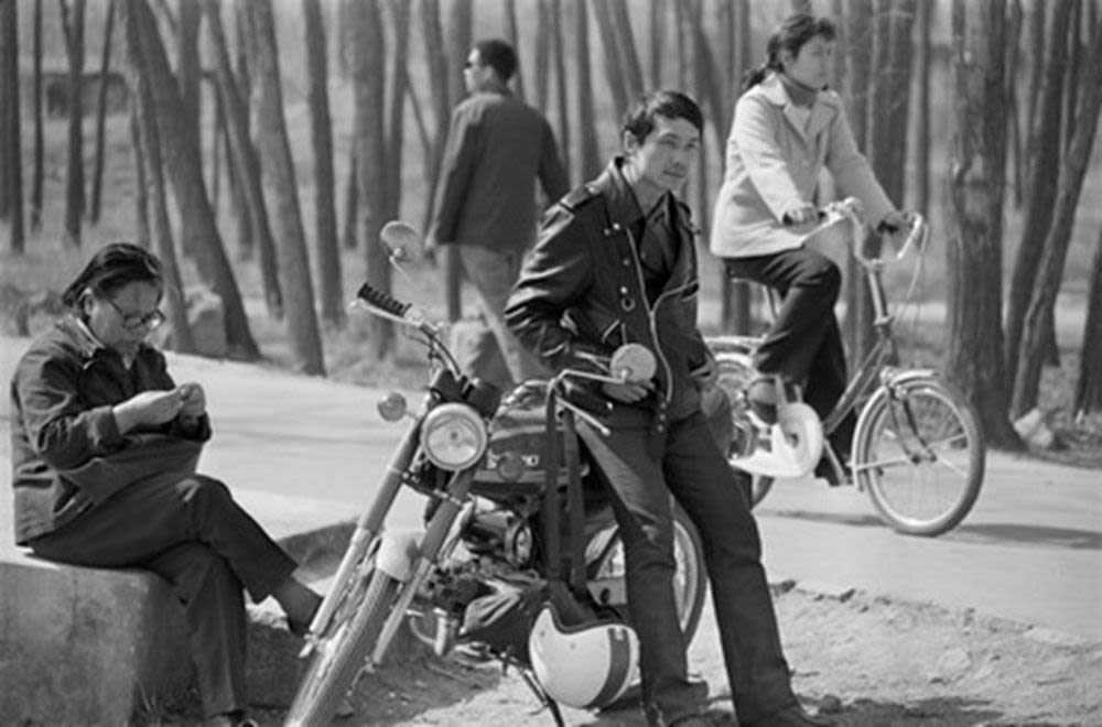 China After Mao—Young Man Posing With His Imported Motorcycle, Beijing ...