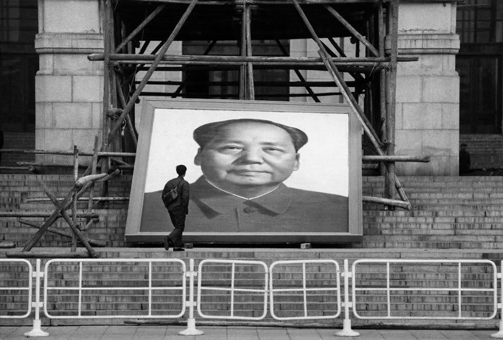 China After Mao—Taking Down Chairman Mao's Portrait, Beijing (1981 ...