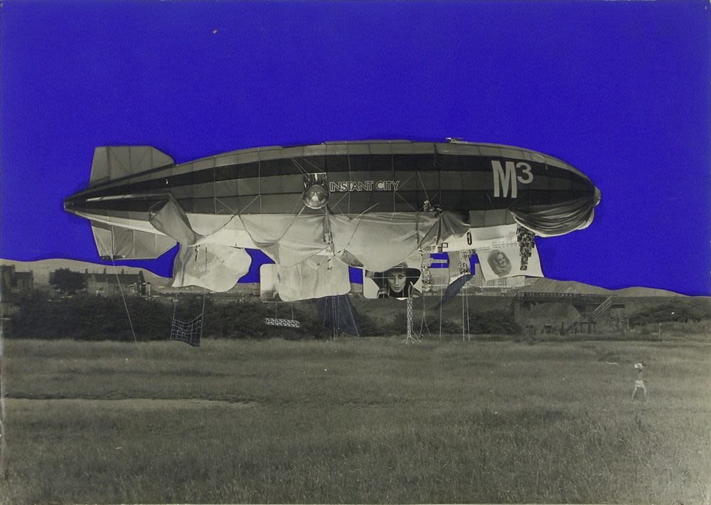 Collage with airship, Instant City (1968) - Archigram, Peter Cook ...
