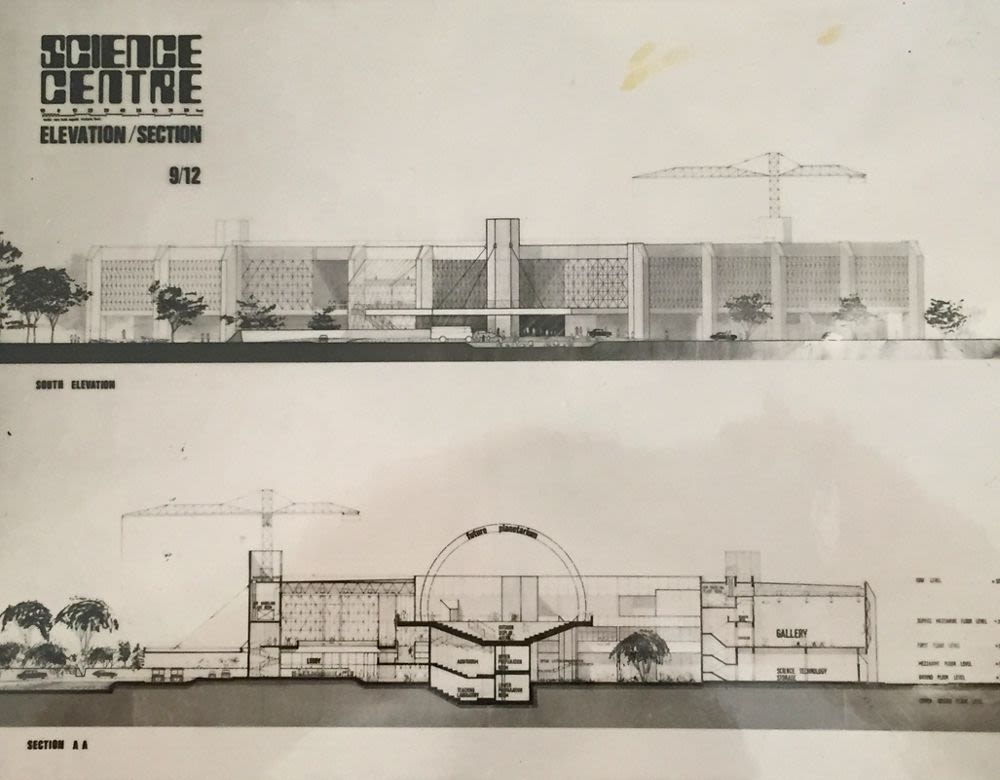 Photograph, architectural drawing, competition to design Science Centre ...