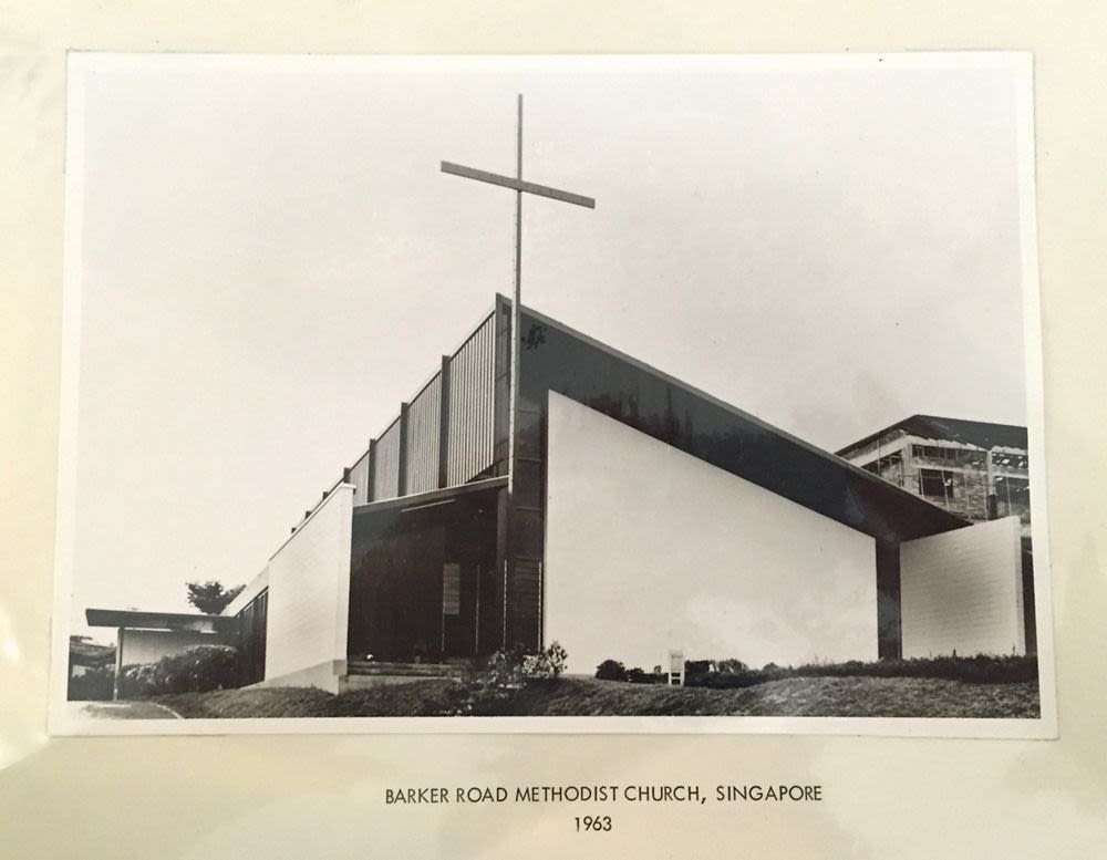 Exterior photograph, Barker Road Methodist Church (1963), Singapore ...