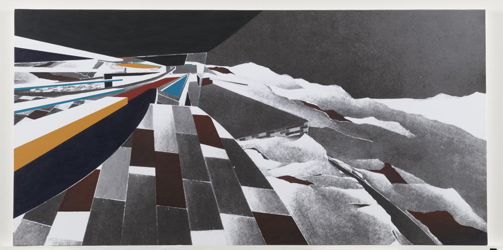 View from library of landscape and void, the Peak project, Hong Kong (1983 Competition) (1983/ ...