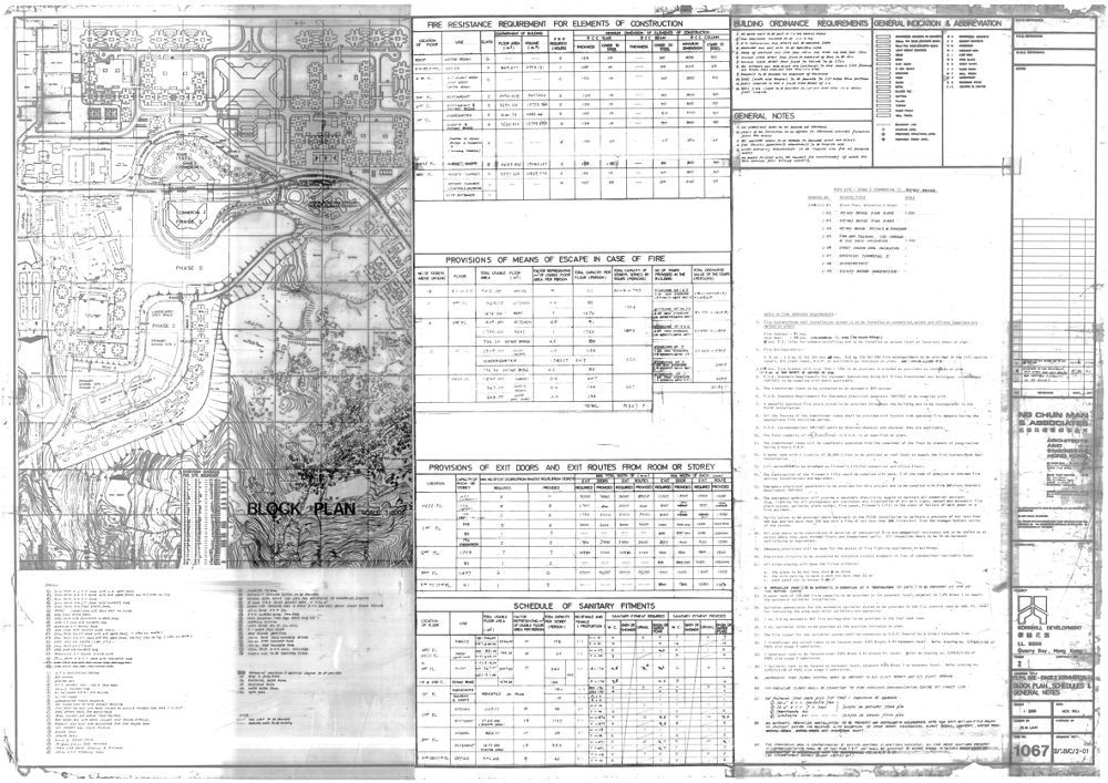 Block plan, schedules and general notes of skyway bridge, Commerical 1 ...