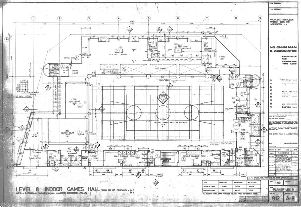 Level eight (indoor games hall) floor plan, Urban Council Aberdeen ...