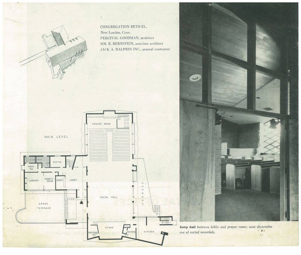 Project file, Temple Beth El (1948–1953), New London, Connecticut, USA ...
