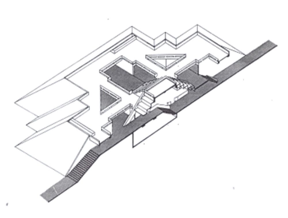 Isometric cross section 2, Nehru Memorial Pavilion (1971–1972), New ...