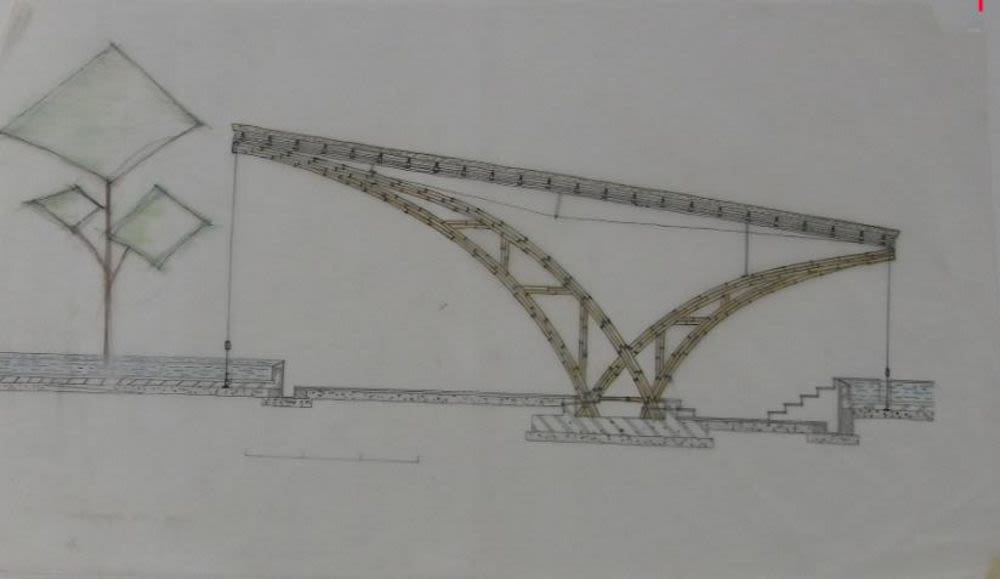 Section drawing, Bamboo Wing (2009), Vinhphuc, Vietnam (2009) - Võ ...