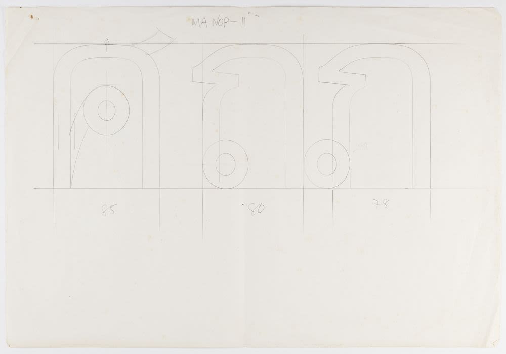 Design sketches for dry transfer, ศ, ถ, and ภ, Manop 11 typeface ...