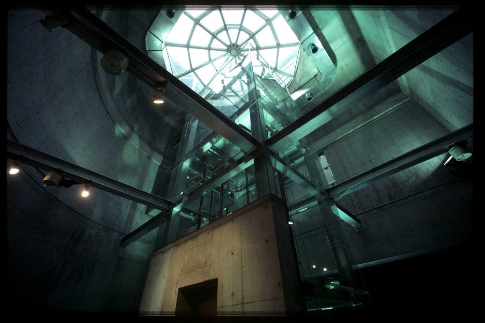 Interior photographs, detail of ceiling structure, M2 Building (1990 ...