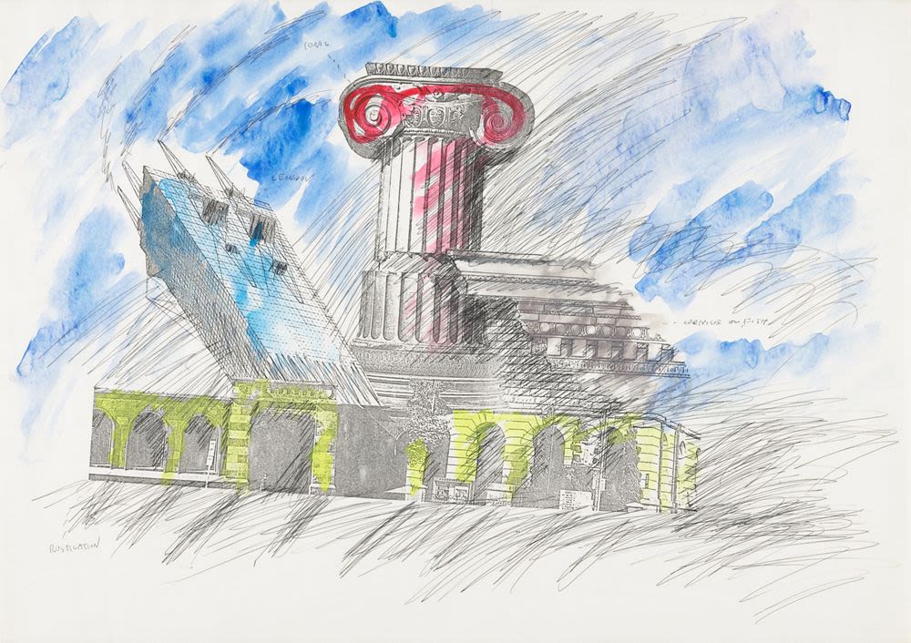 Preliminary sketch, M2 Building (1990–1991), Tokyo, Japan (1994) - Kuma ...