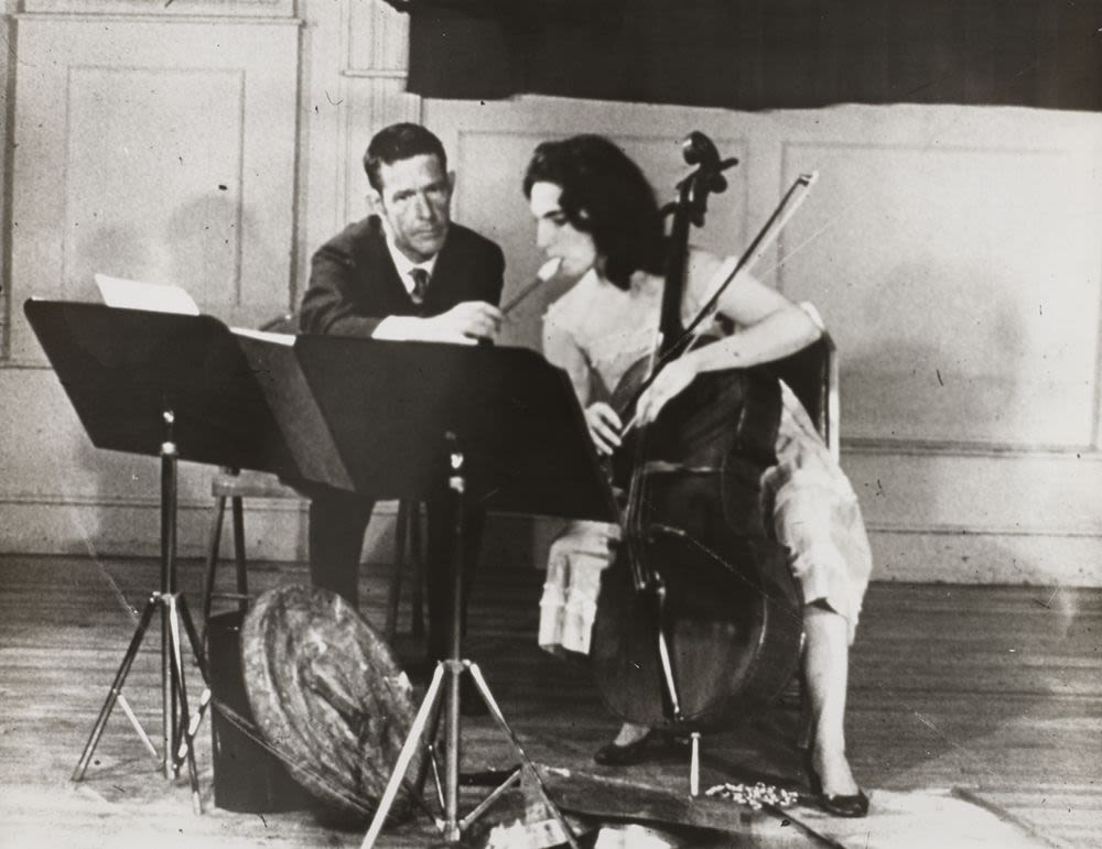 Photograph, Charlotte Moorman at John Cage's 26'1.1499" For a String ...
