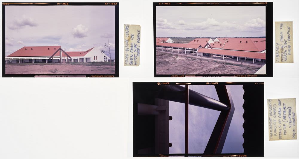 Transparencies, audio-visual centre, gable wall sculpture, and library ...