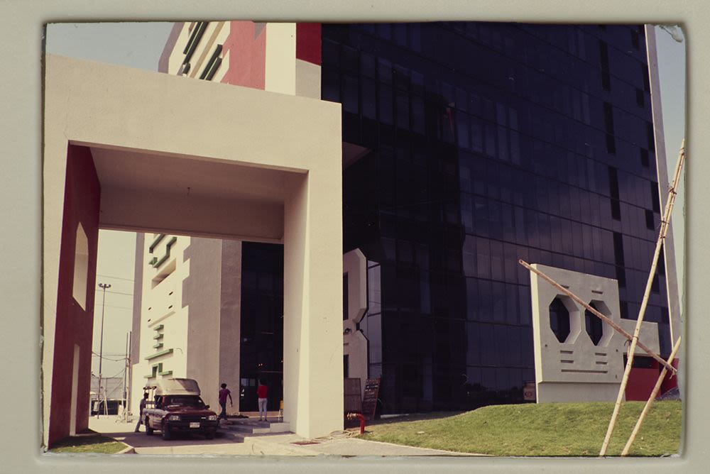 Slides, perspective views of rear (south side), Nation Building (1988 ...
