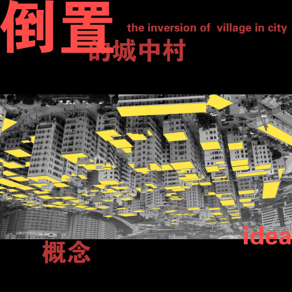 Concept sketch, inversion of village in city, Dafen Art Museum (2005 ...