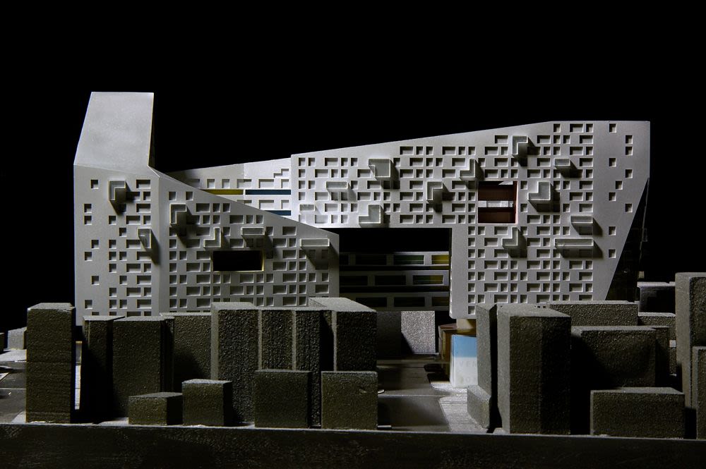 Photograph, architectural model, east exterior, Xinzhou Central Plaza ...