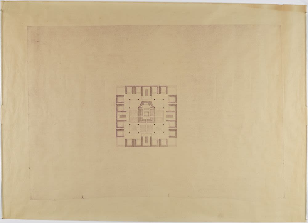 [First] floor plan, first proposal for Hurva synagogue, Jerusalem ...