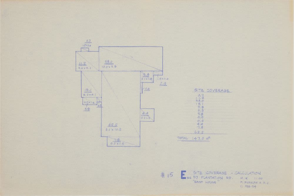 Site coverage calculation, 'East House', proposed residence for Wee Ee ...