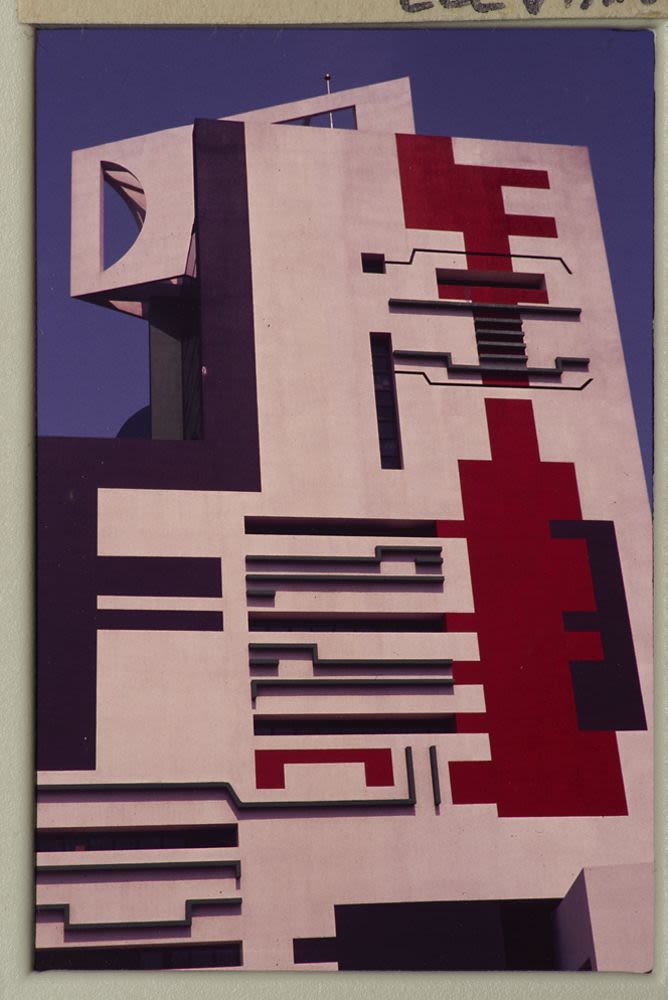 Slides, perspective views of west side, Nation Building (1988–1991), Bangkok, Thailand ([1991 ...