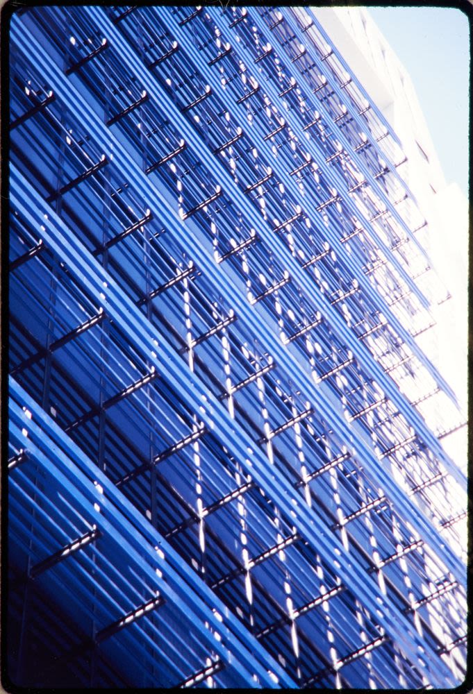 Slides, perspective and south facade, Bank of Asia headquarters ...