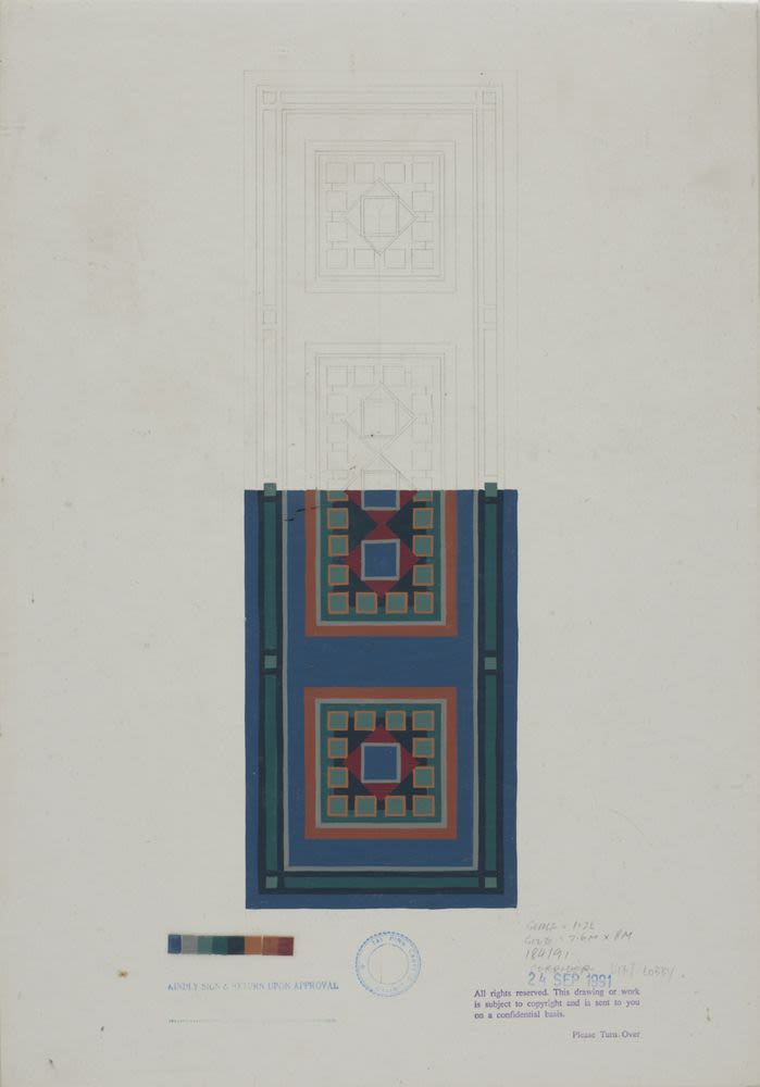 Design drawing, carpet for a lift lobby (24 September 1991) - House of ...