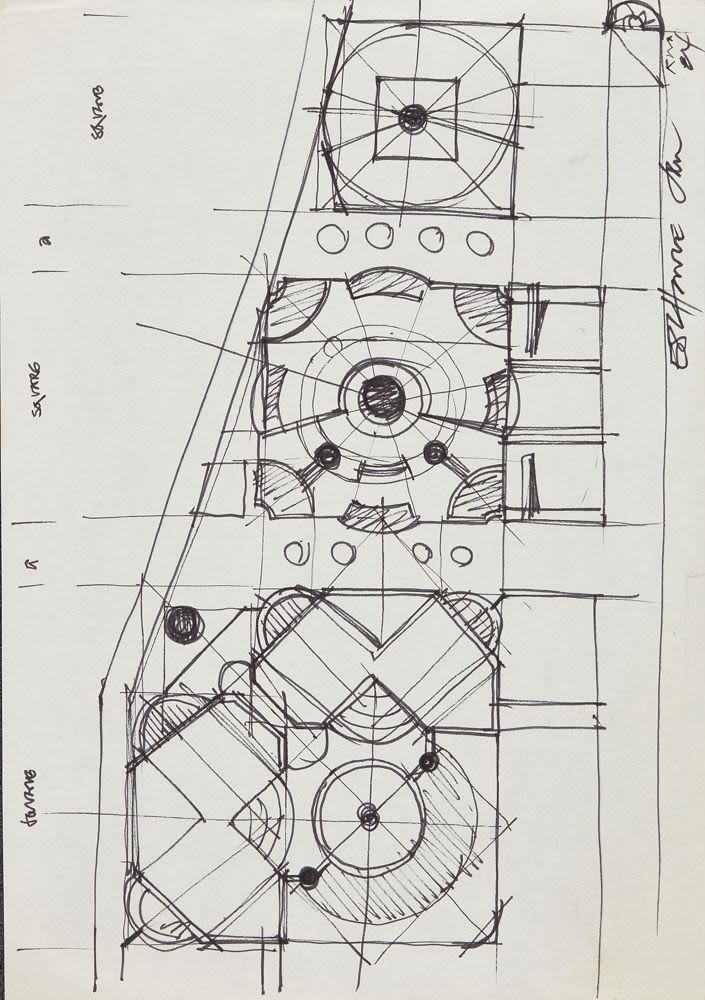 Sketch site plan, Exchange Square (1983–1988), Hong Kong (1984) - Remo ...