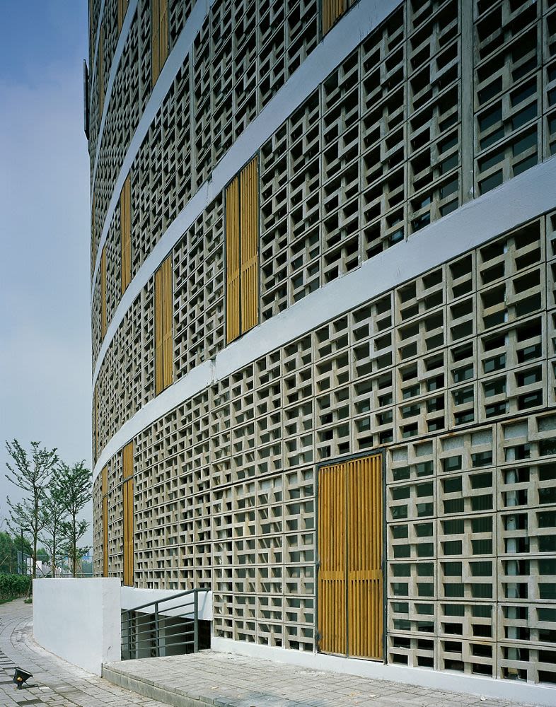 Photograph, exterior wall, Tulou Collective Housing (2005–2008), Nanhai ...