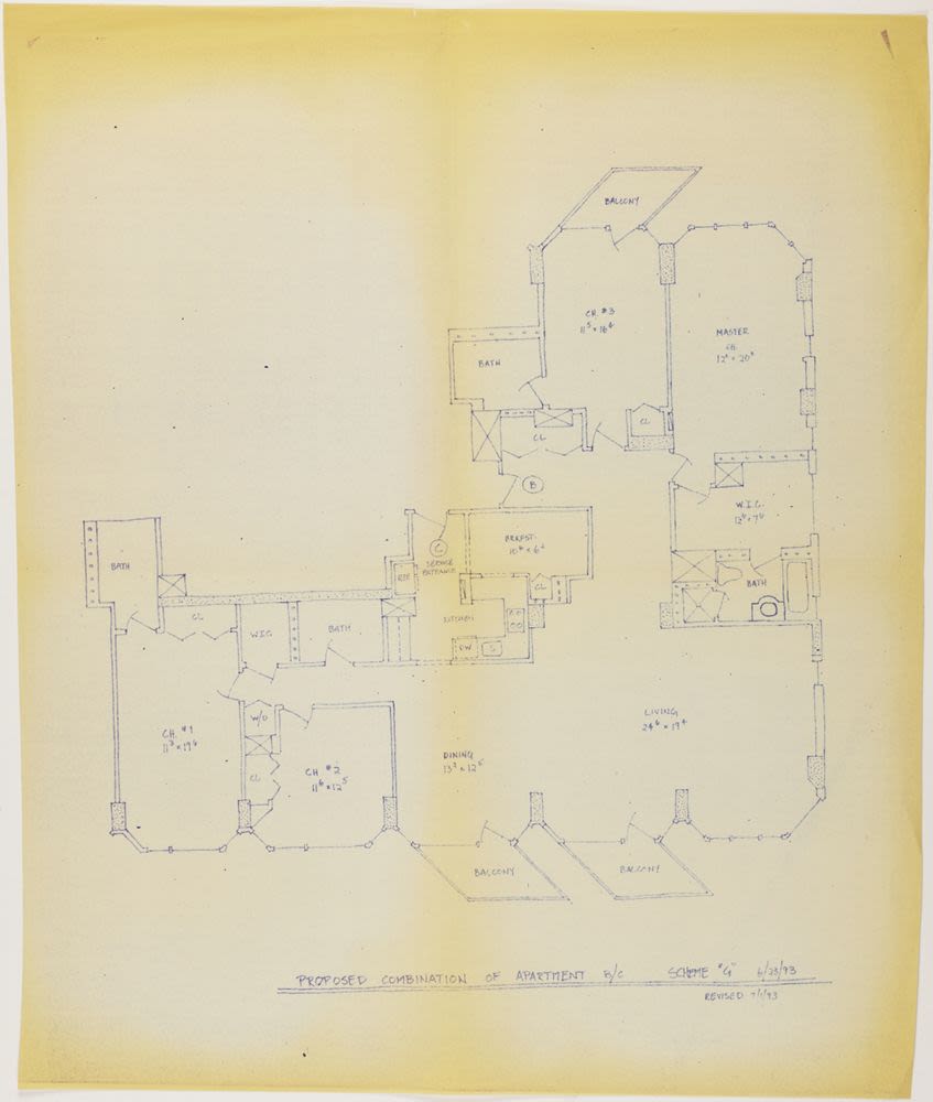 Floor plan, scheme G, proposed combination of apartments B and C, The ...
