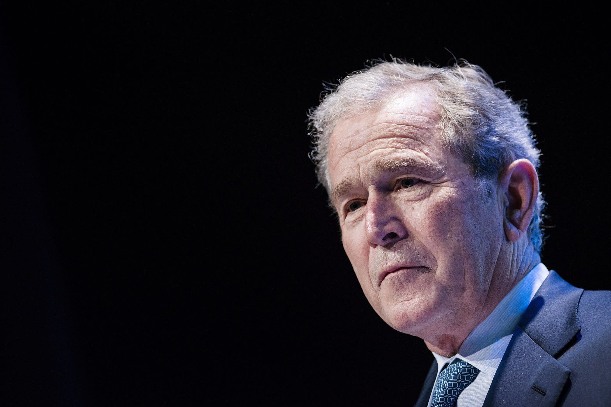 George W. Bush fields questions about Kanye West for president