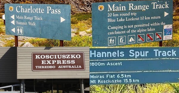 Three trail hiking to summit Mount Kosciuszko.