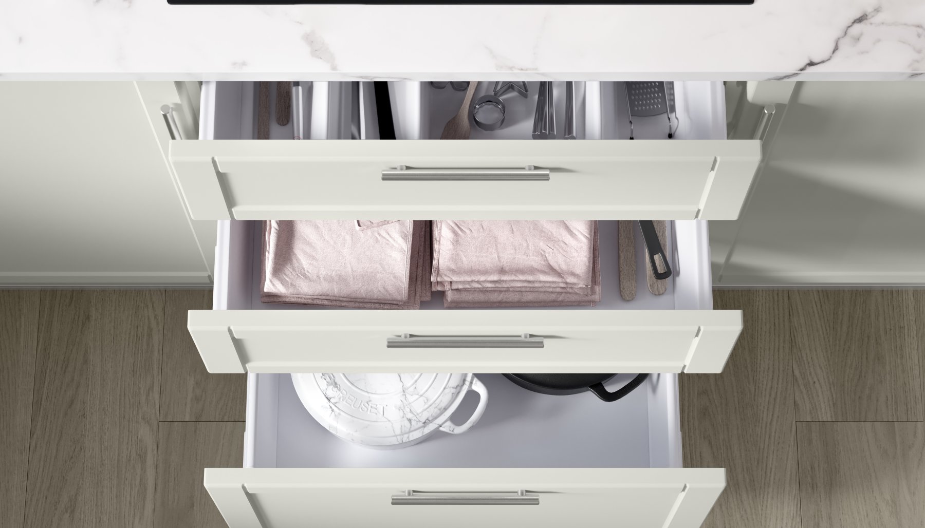 Shaker Slim Cream Matt Kitchen