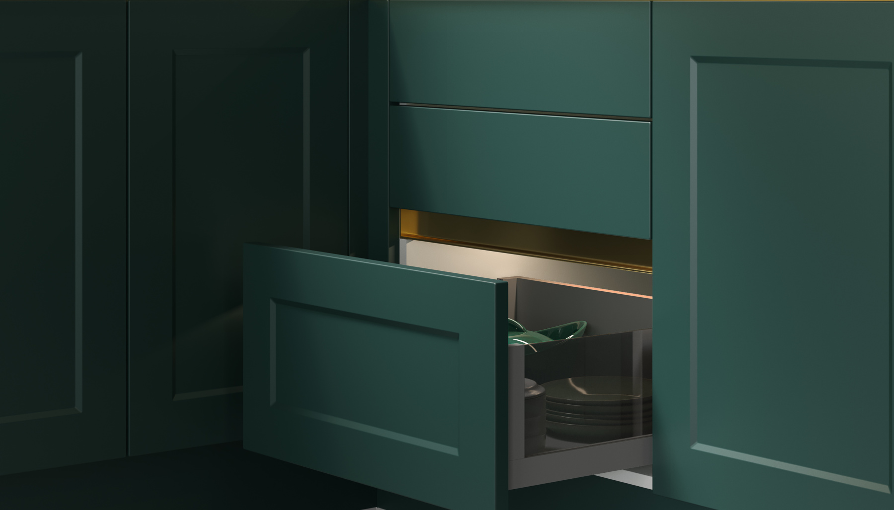 Milano Shaker Chelsea Ermine Kitchen in Buckingham Green | Wren