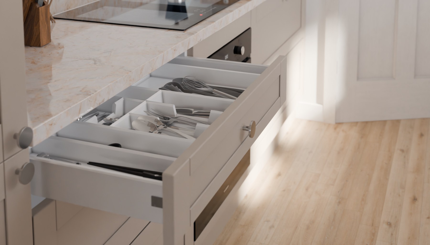 Shaker Classic Kitchen in Cashmere | Matt Cream Kitchen | Wren
