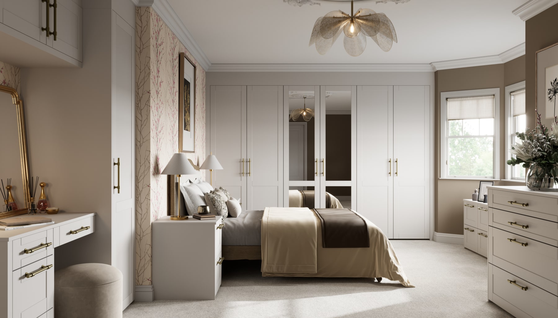 Shaker Classic Ermine Bedroom in Ceramic | Wren Bedrooms