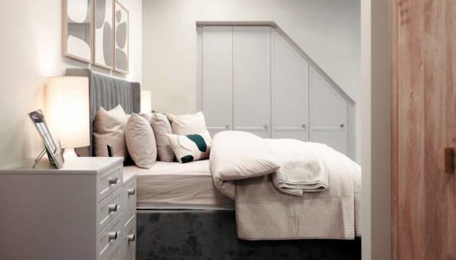 Angled Shaker Slim Wardrobe in Pebble Grey | Matt Finish | Wren