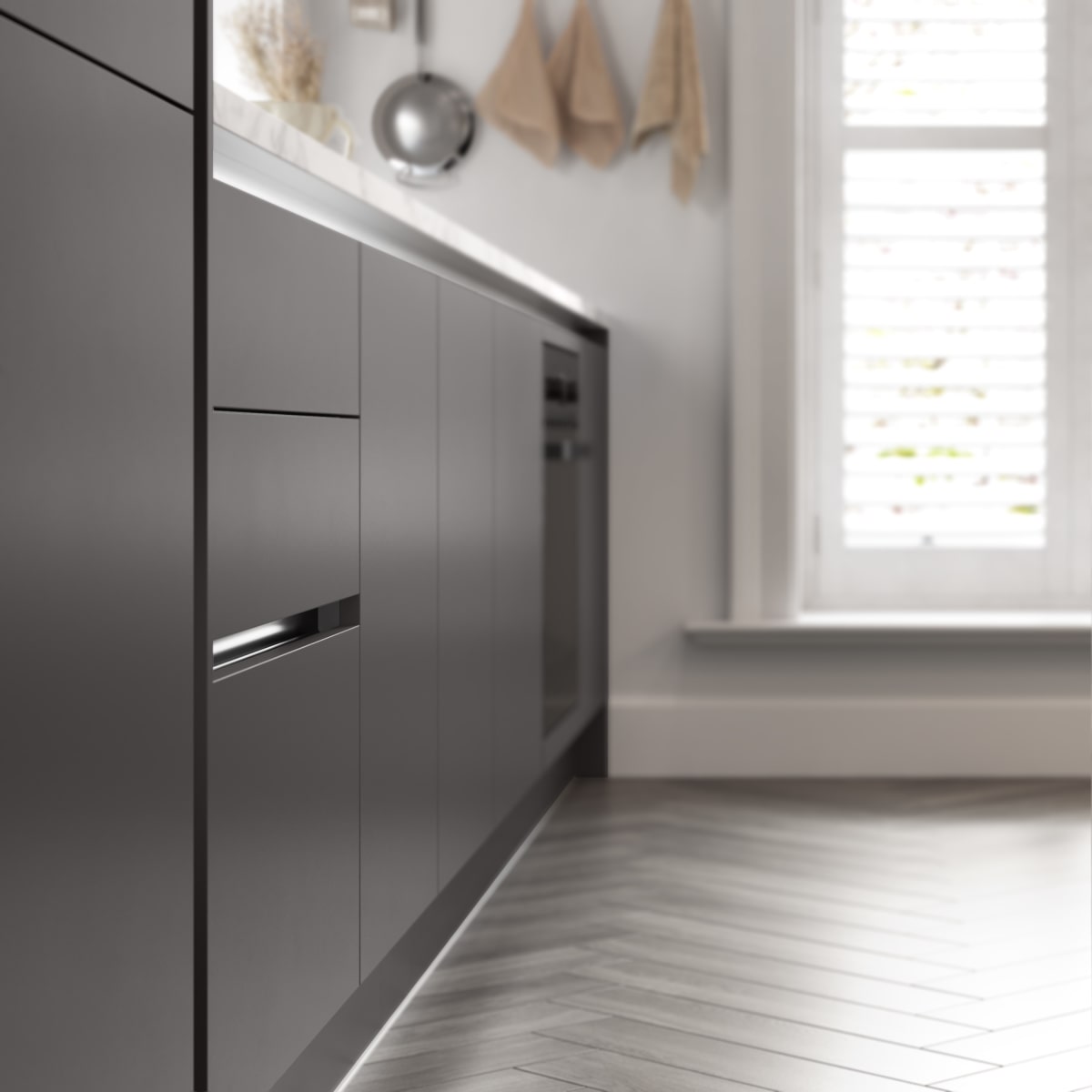 Linea Kitchen in Lava Grey | Matt Finish | Wren