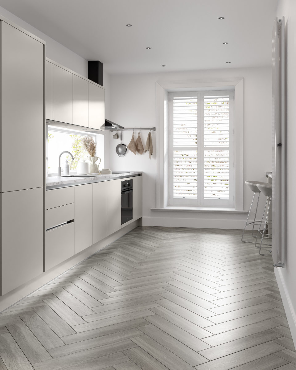 Linea Pebble Grey Silk Kitchen