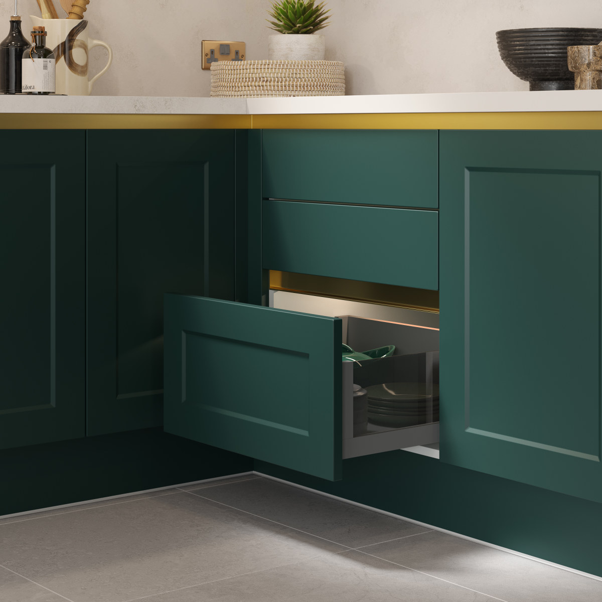 Milano Shaker Chelsea Ermine Kitchen in Buckingham Green | Wren