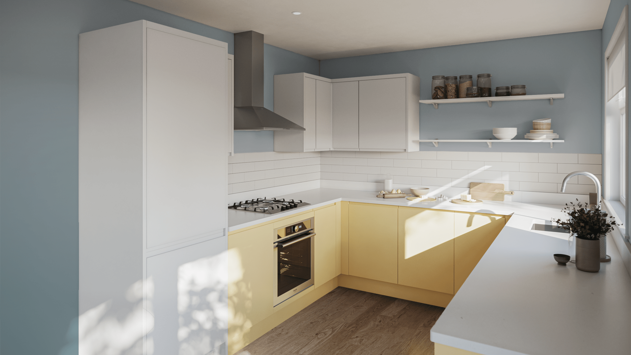Handleless Spectrum Kitchen in White | Matt Finish | Wren