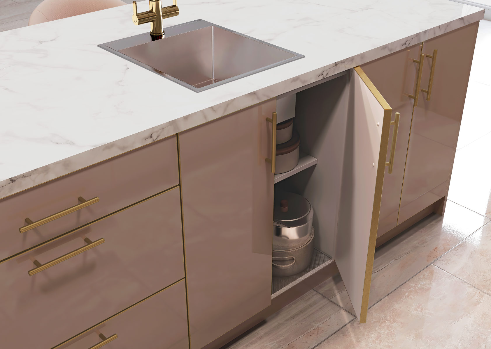 Camel Gloss Ultra Gold Kitchen | Wren
