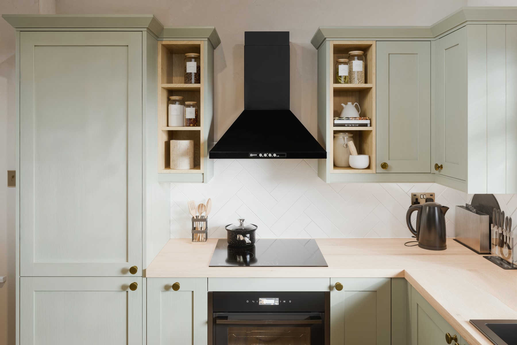 Shaker Timber Kitchen in Fern Green | Wren