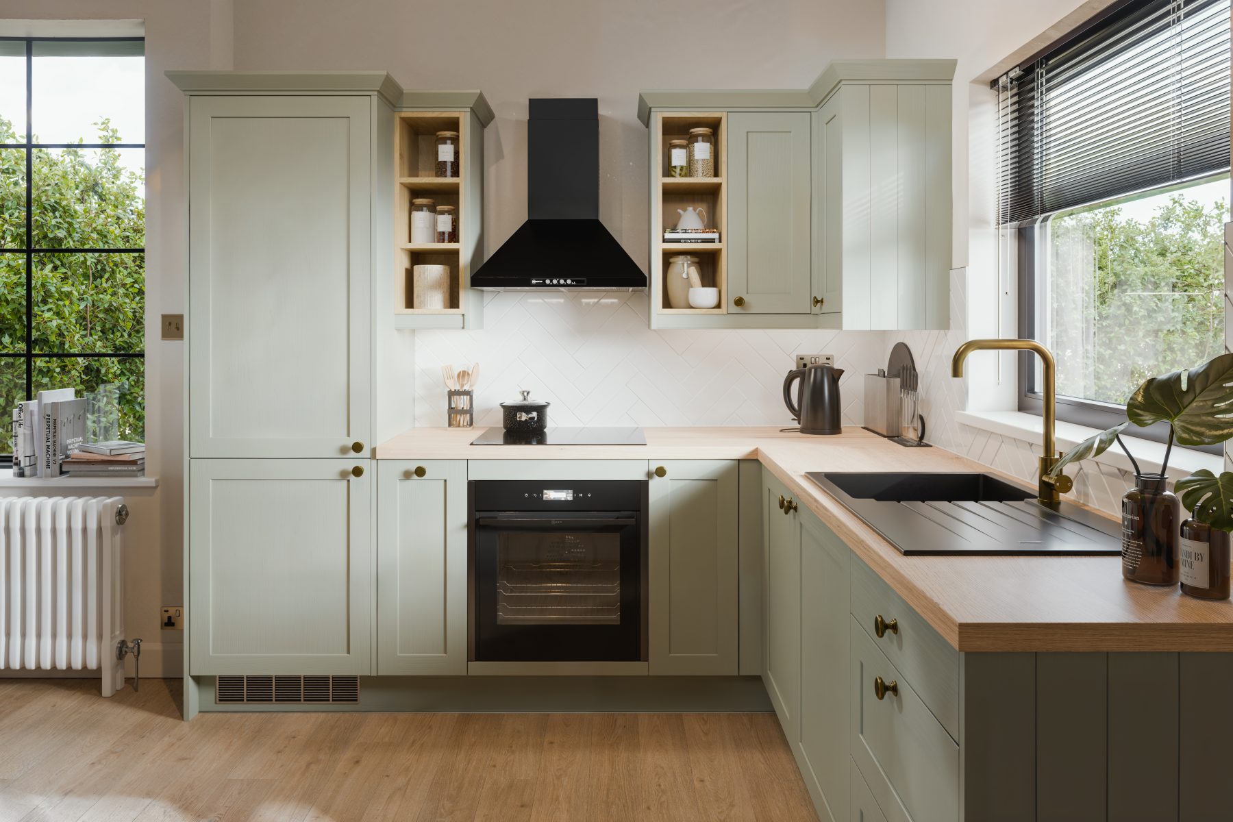 Shaker Timber Kitchen in Fern Green | Wren