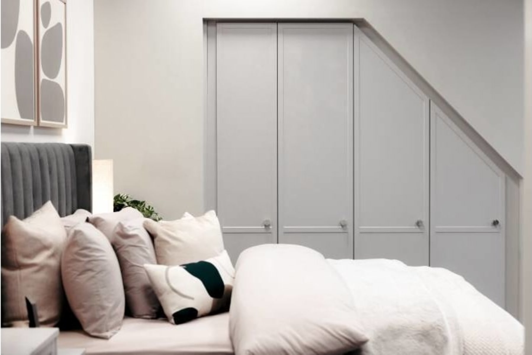 Shaker Style Slim Wardrobe in Pebble Grey | Matt Finish | Wren
