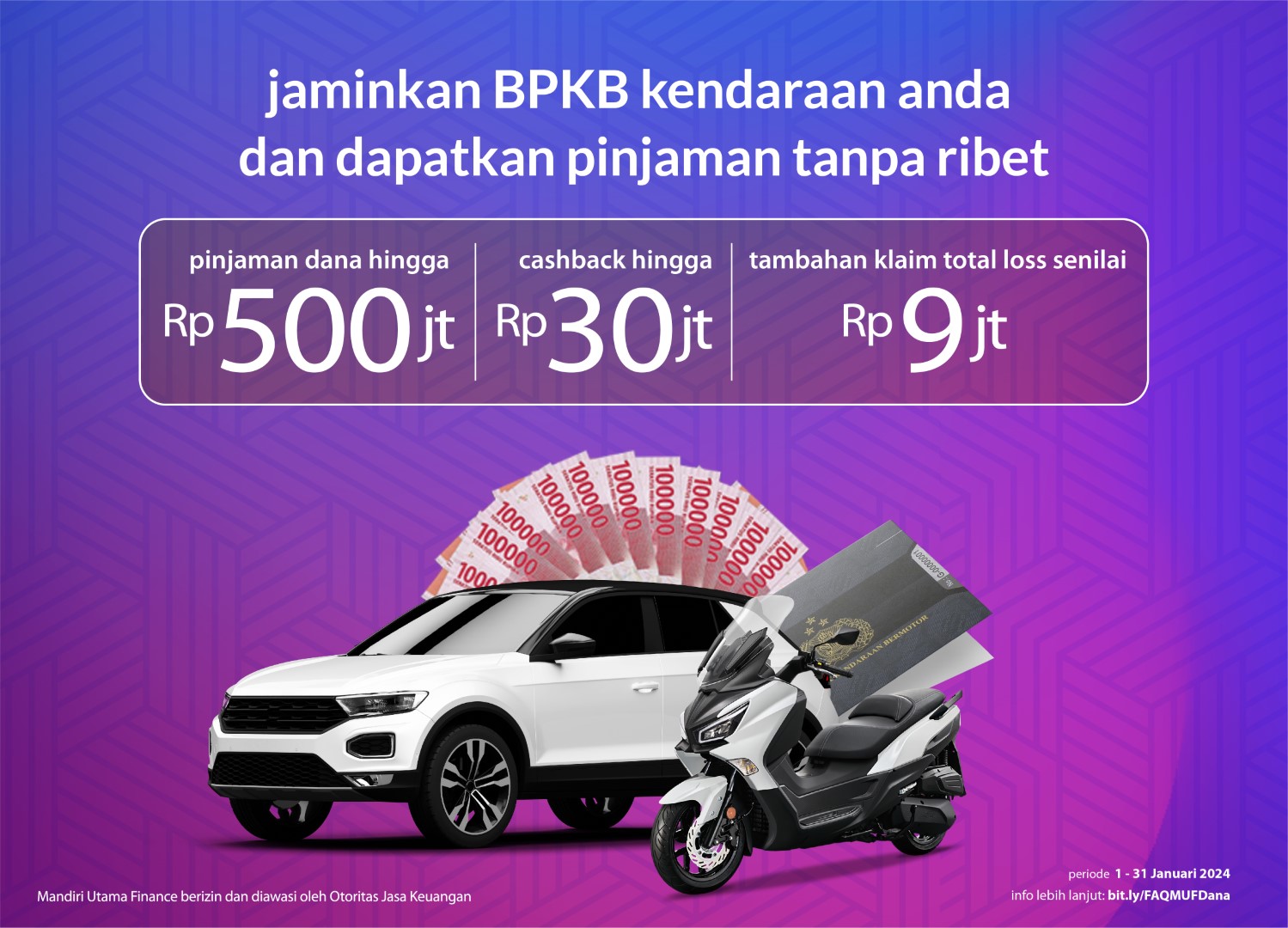 Pinjaman Multiguna Jaminan BPKB | MUFDana | Cepat, Mudah, Aman